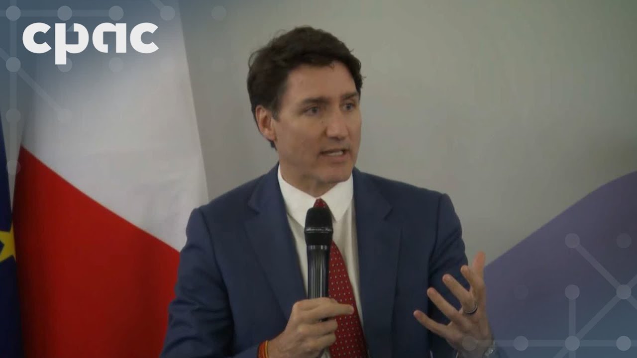 Le PM Trudeau sexprime lors de la reunion ministerielle sur lIA a Paris ...