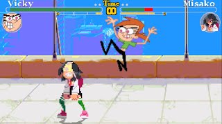 ShimMUGEN girl wedgie match 12: Misako's wedgies and pantsing ...