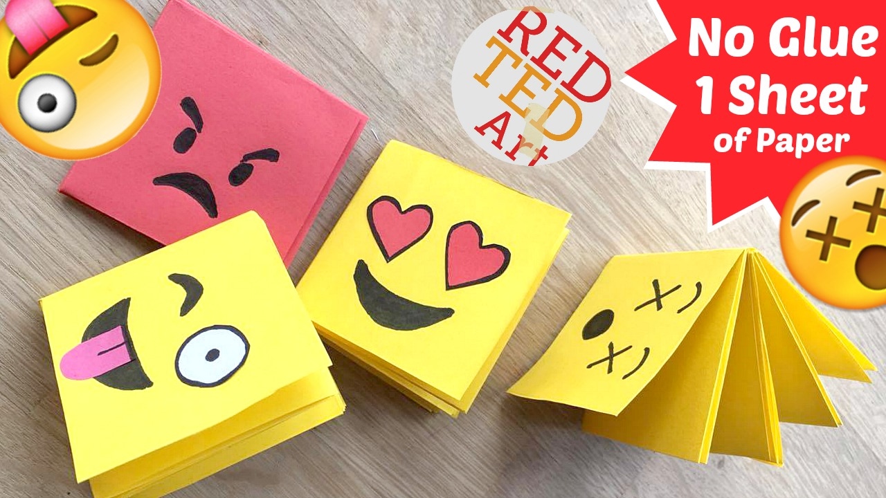 Easy Emoji Notebook ONE Sheet Of Paper NO GLUE Notebook Emoji 