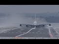 Airbus A380 Extreme weather crosswind landing and takeoff Lots of Snow ...