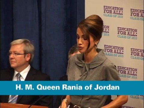 Her Majesty Queen Rania at the Education for All Campaign Launch - Look ...