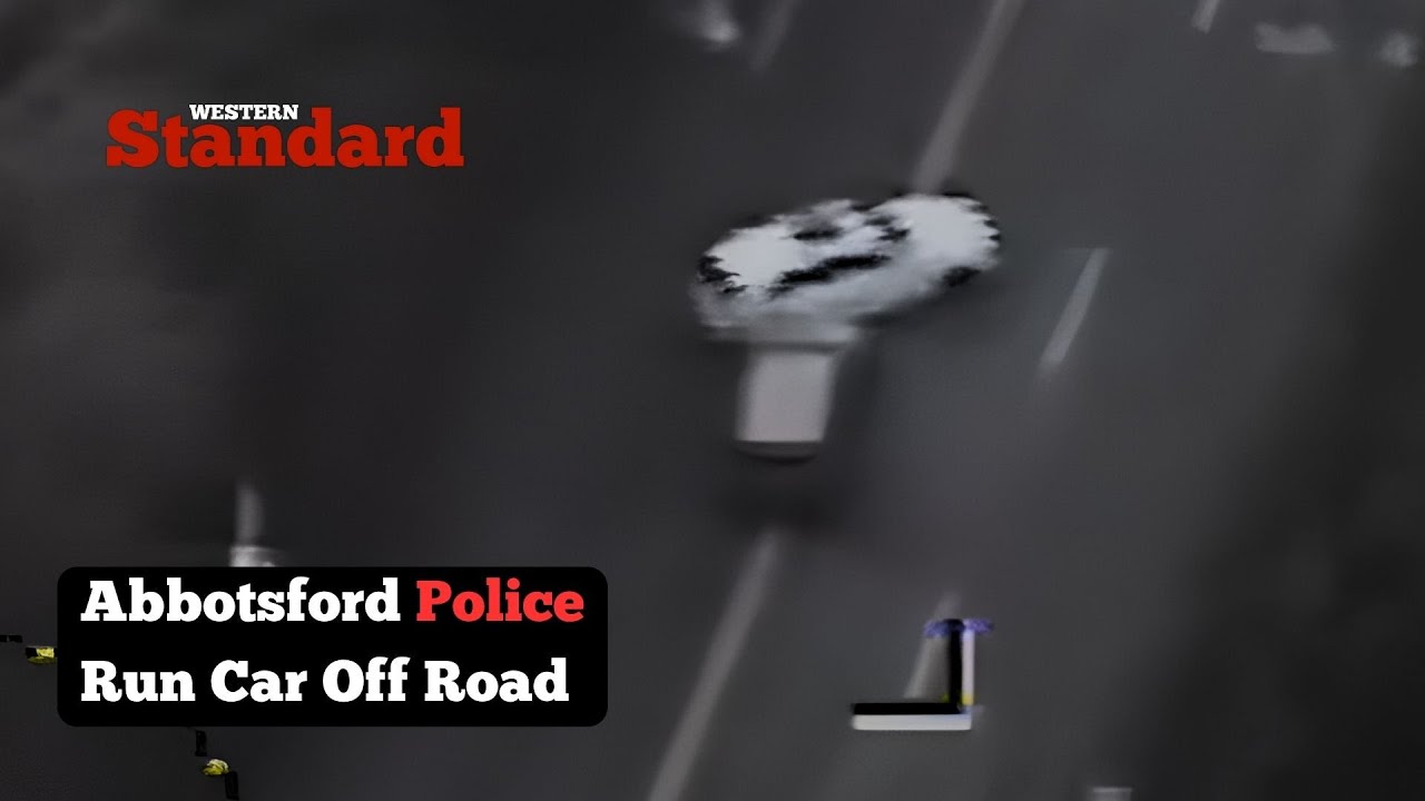 Dramatic video shows Abbotsford police run stolen car off the road