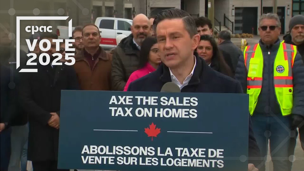 Conservative Leader Pierre Poilievre speaks with reporters in Vaughan ...