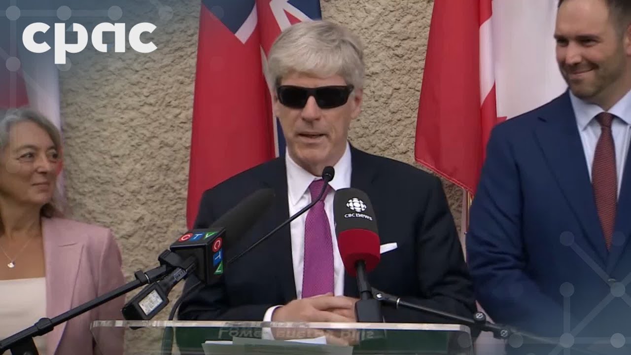 Energy Minister Tim Hodgson makes an announcement in Winnipeg September ...
